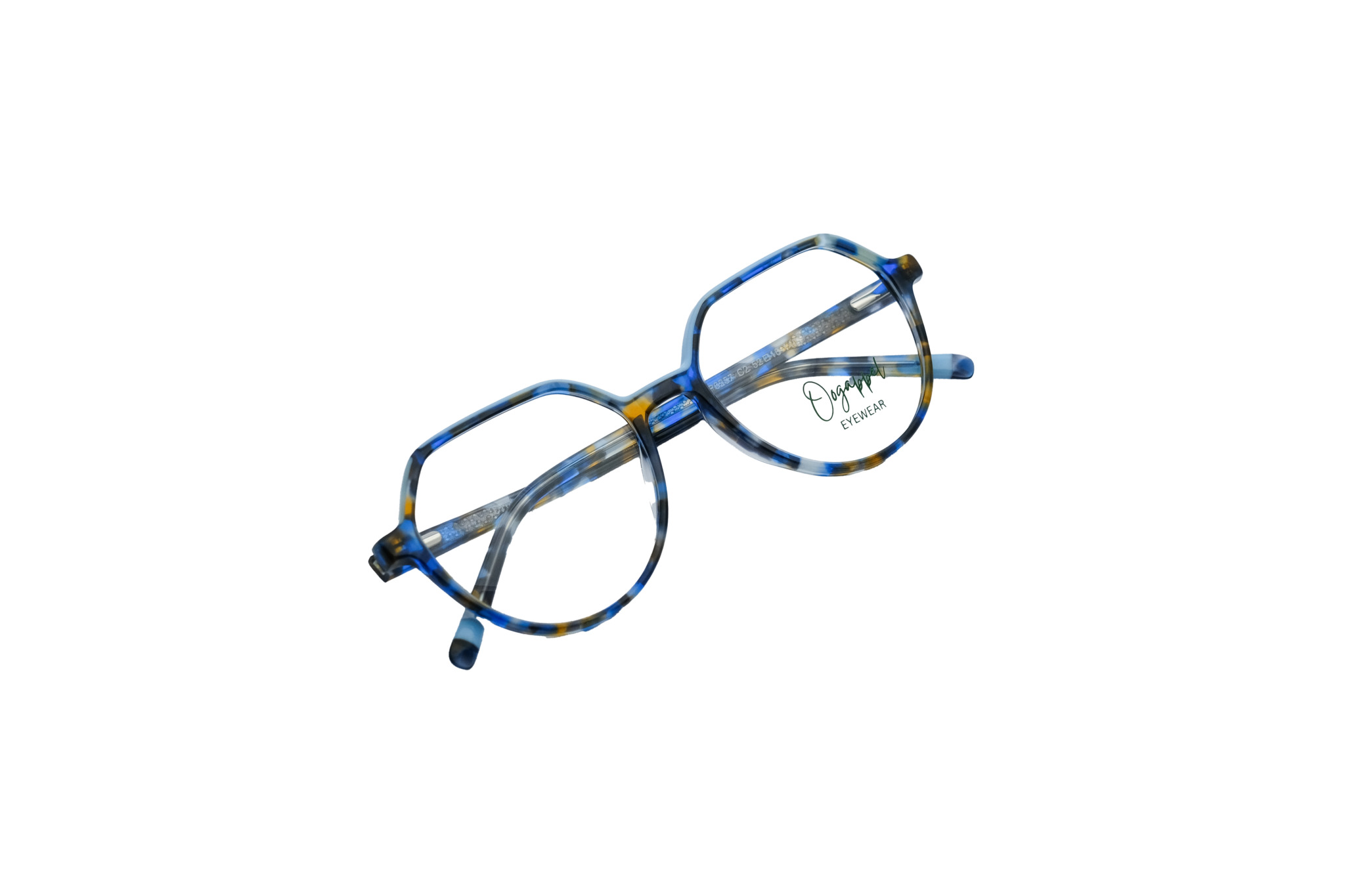 Blue Tortoiseshell Hexagonal Acetate Unisex Eyeglasses - Eye Online